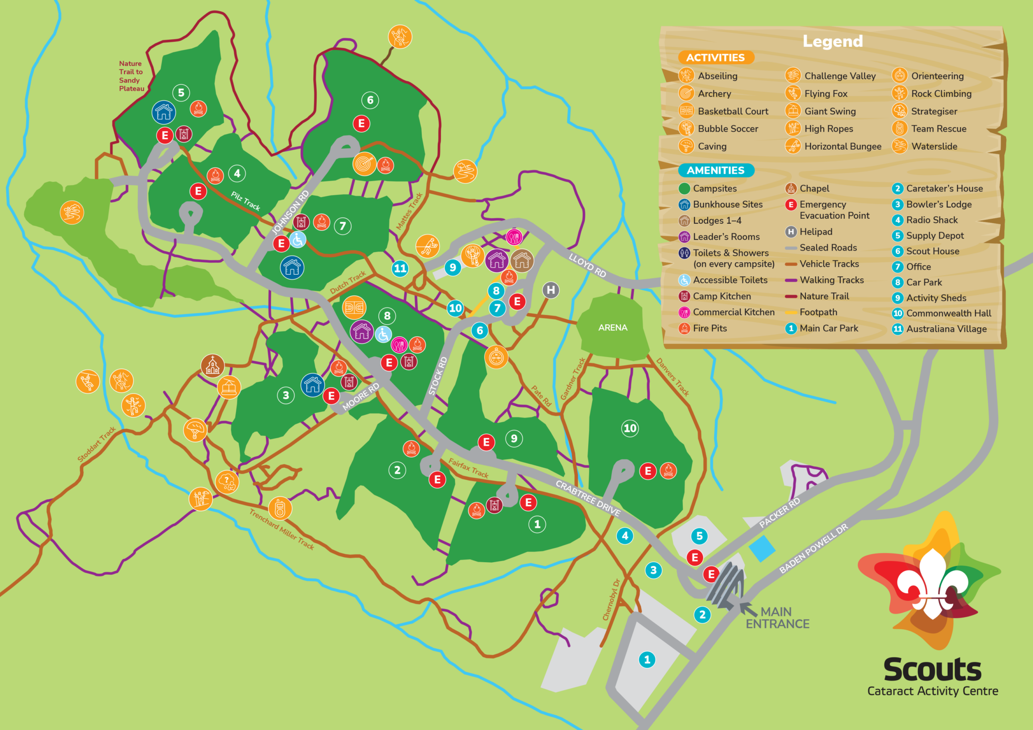Location and Park Map - Cataract Activity Centre | NSW School Camp and ...